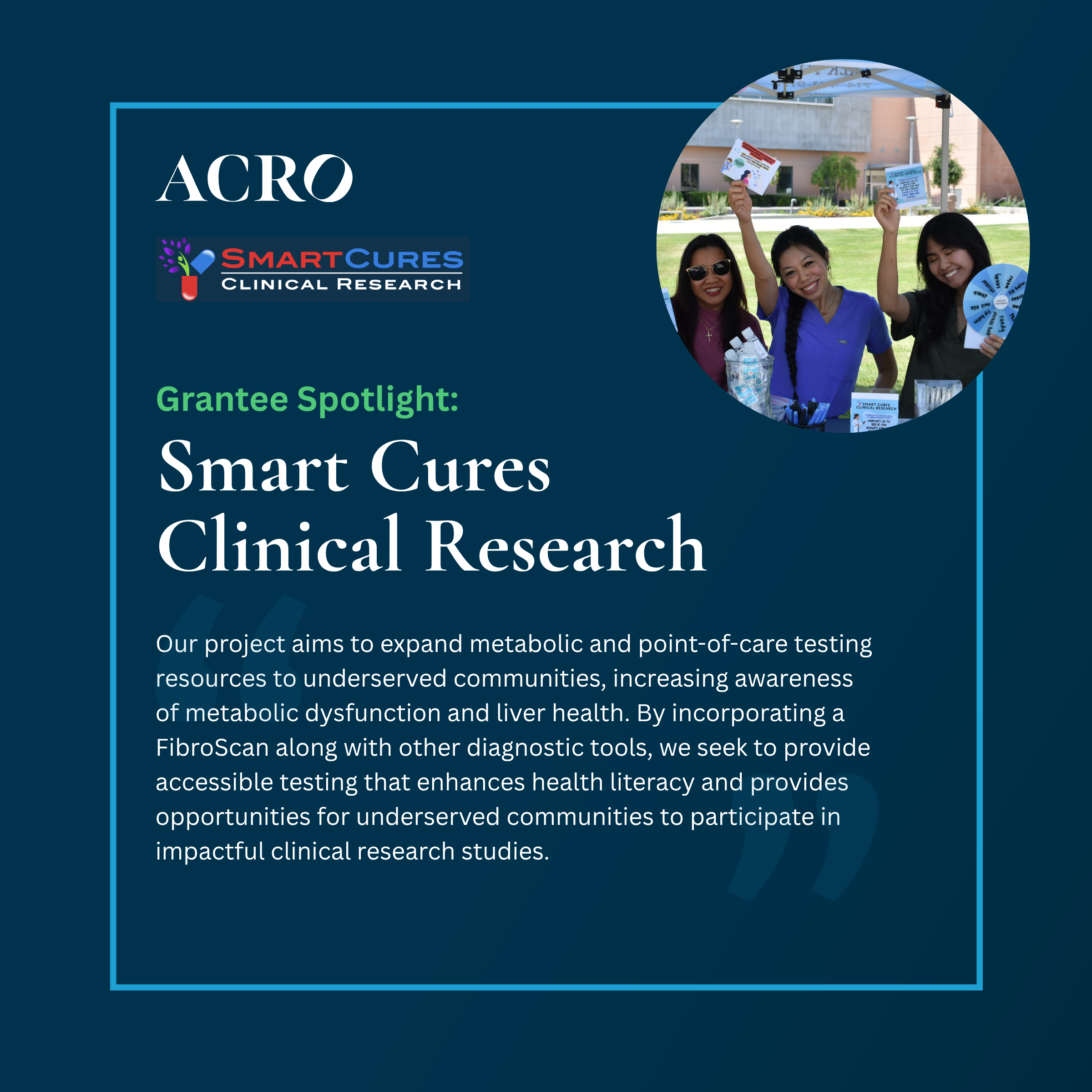 Site Resource Grant Spotlight: Smart Cures Clinical Research ‣ ACRO